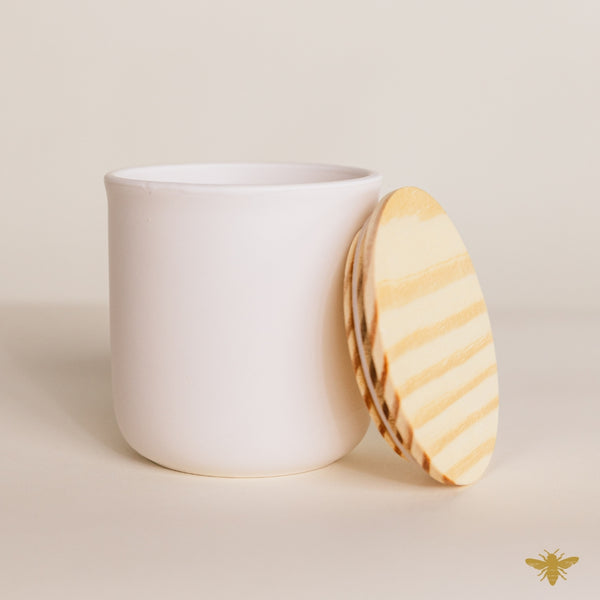 White 12 oz Haven Ceramic Jar