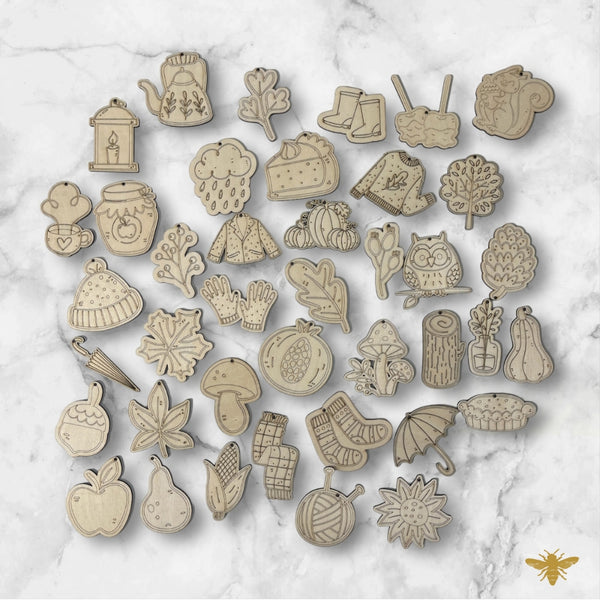 Fall Favorites Air Freshies Set of 40 | Custom Wood Air Fresheners